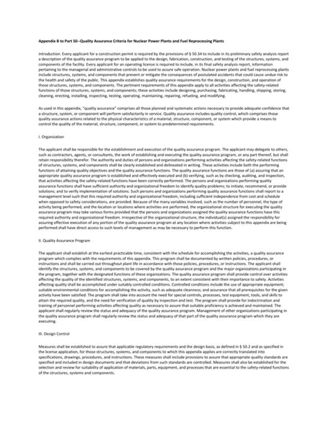 10cfr50 Appendix B