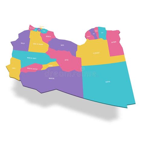 Libya Political Map Of Administrative Divisions Stock Illustration