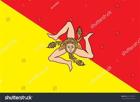 Flag Sicily Vector Illustration Coat Arms Stock Vector 319370672