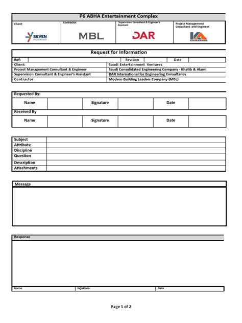 Rfi Form Pdf