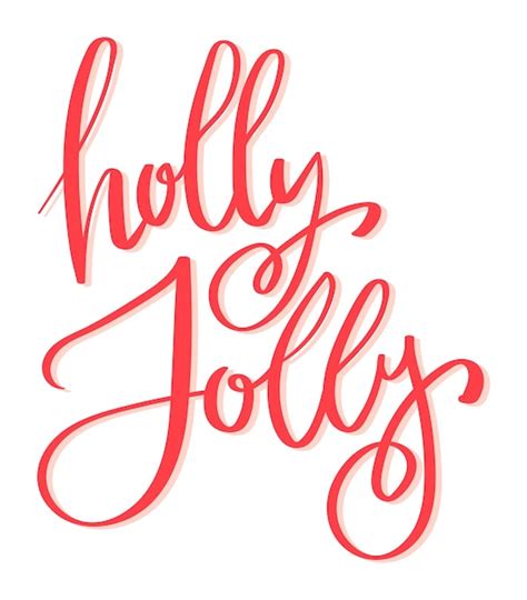 Premium Vector Festive Typography Design Emphasizing Holly Jolly