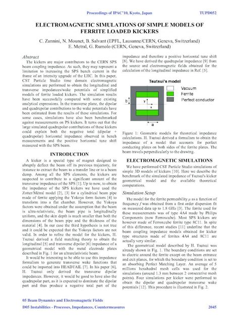 pdf electromagnetic simulations of simple models of ferrite