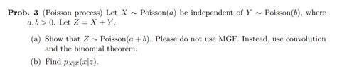 Solved Prob Poisson Process Let Xpoisson A Be Chegg