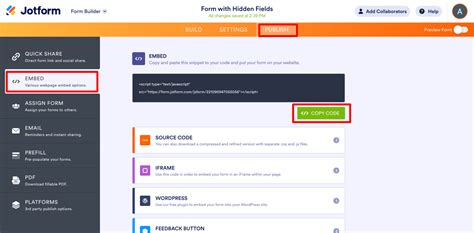 Embed Jotform Forms Using The Standard Embed Option Attributer