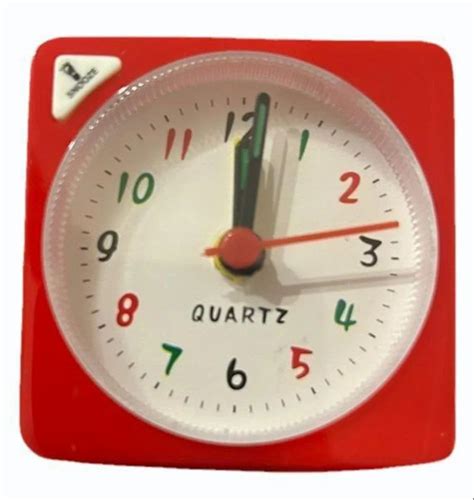 Red Square Plastic Alarm Analog Clock For Home And Office At Rs 100