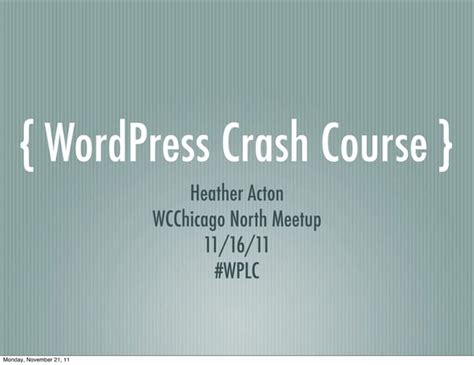 Wordpress Crash Course Pdf
