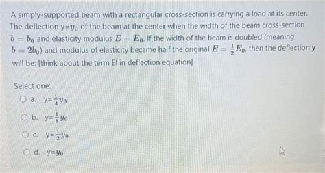 Solved A Simply Supported Beam With A Rectangular Cross