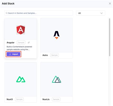 Import A Prebuilt Stack Contentstack