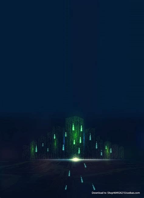数字化科技感纹理背景素材深色 绿色 花瓣网