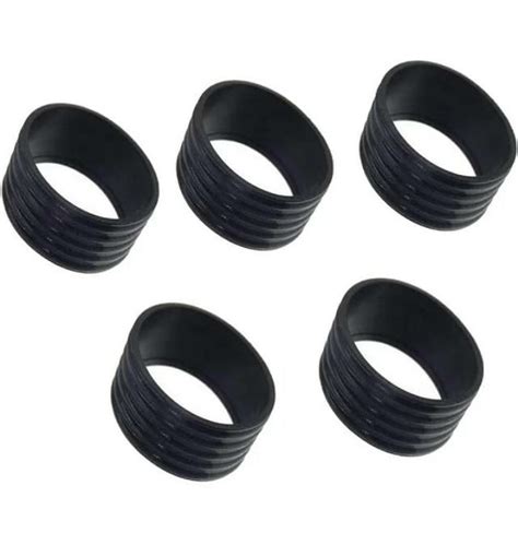 Jinshining 5Pcs 블랙 테니스 라켓 핸들 고무 링 스트레치 테니스 라켓 밴드 오버 그립 테니스 티몬