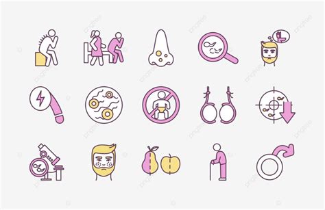 一組描述男性健康危害的 Rgb 顏色圖標 向量 感染 功能障碍 标识向量圖案素材免費下載，png，eps和ai素材下載 Pngtree