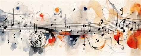 Premium Ai Image Symphony Of Musical Notes Visualized Through Abstract Lines And Shapes Panorama