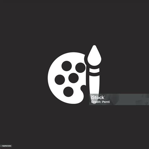 繪製調色板圖示填充的油漆調色板圖示的網站設計和移動應用程式開發繪製調色板圖示從填充的義大利集合隔離在黑色背景向量圖形及更多器材圖片 Istock