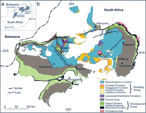 Simplified Geological Maps Of The Transvaal Basin Including The