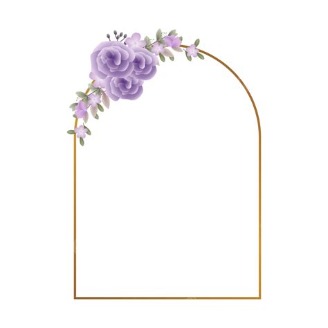 Purple Rose Frame Vector Wedding Elegant Purple Rose Frame Plant Leaf