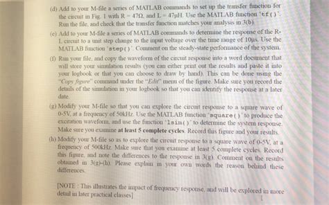 Solved Control Engineering And Matlab I Just Need Parts D E