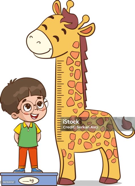 아이의 벡터 일러스트 레이 션은 성장 진행에 대 한 높이를 측정합니다 귀여운에 대한 스톡 벡터 아트 및 기타 이미지 귀여운