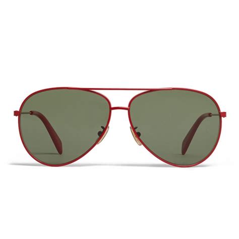 Céline Aviator Sunglasses In Metal 01 Red Green Sunglasses