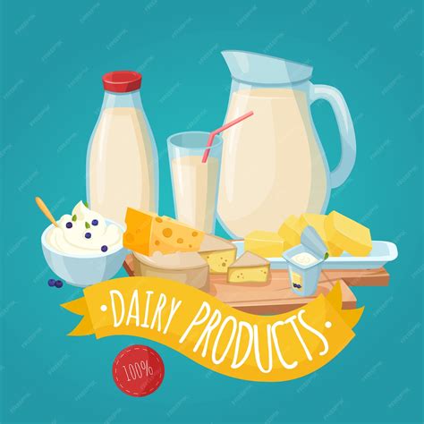 Affiche De Produits Laitiers Vecteur Gratuite