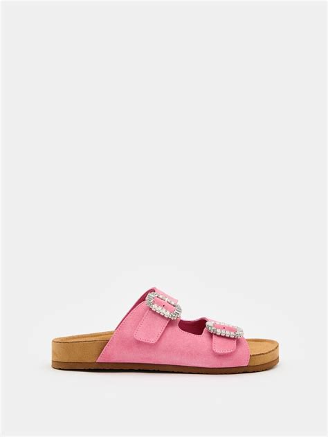 Skórzane Różowe Klapki Kolor Różowy Mohito 847hd 30x