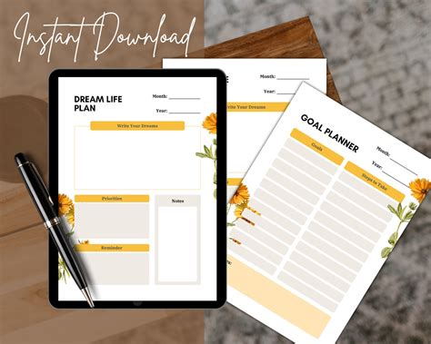 Goal Planning Workbook Self Development Personal Goals Professional Goals Goals Tracker