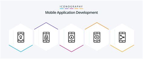 Mobile Application Development 25 Line Icon Pack Including Dollar