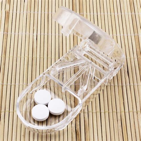 Pilulier Boîte à médicaments Portable coupe pilule boîte à médicaments fendue petite boîte à