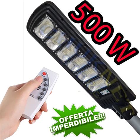 LAMPIONE STRADALE PANNELLO ENERGIA SOLARE FARO FOTOVOLTAICO ESTERNO