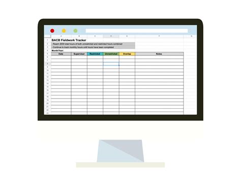 BACB Fieldwork Tracker Google Sheets Etsy