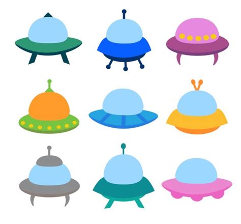 Alien Spaceship Spacecrafts And Ufo Red Royalty Free Vector