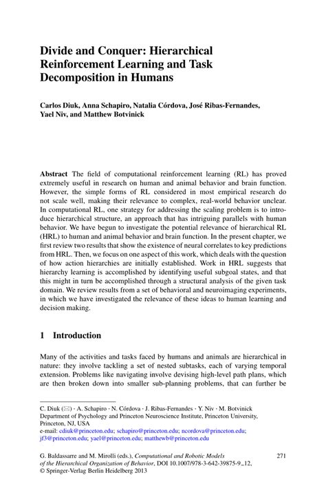 Pdf Divide And Conquer Hierarchical Reinforcement Learning And Task