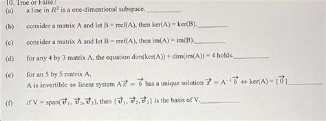 solved a a line in r2 is a one dimentional subspace b