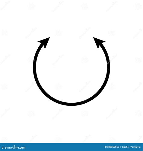 Circular Curved Thin Long Double Ended Arrow In The Shape Of A Circle