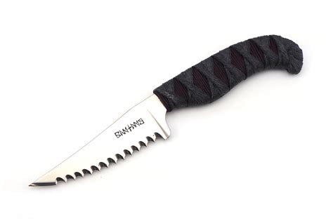 Saf Serrated Burgundy Grey Cord Ban Tang Knives