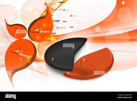 3d Multi Use Pie Chart Graph In Color Background Stock Photo Alamy
