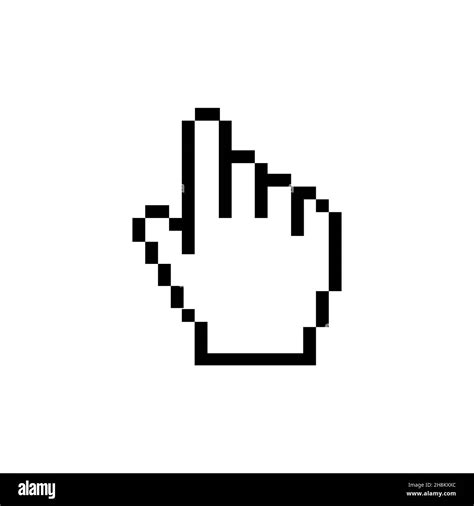 Arrow Cursor Realistic Glossy Pixel On White Background Vector Stock Vector Image Art Alamy