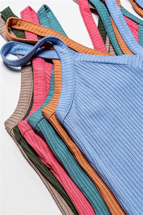 Spring Blue Ribbed Cropped Cami Branded Beauty Co