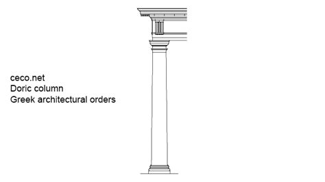 Autocad Drawing Doric Columns Classical Greek Architectural Orders Dwg