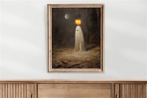 Vintage Ghost Print Halloween Printable Wall Art Digital Print Etsy