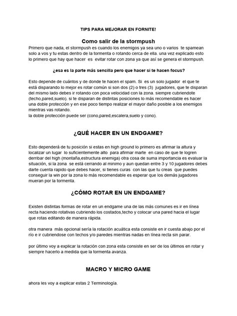 Tips De Fornite Pdf