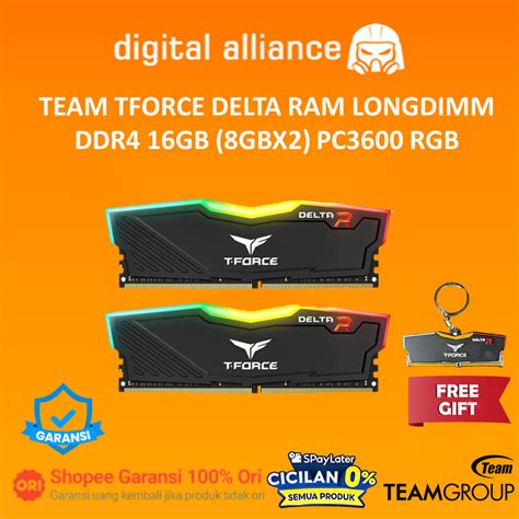 Jual Team Tforce Delta Ram Longdimm Ddr4 16gb 8gbx2 Pc3600 Rgb Shopee Indonesia