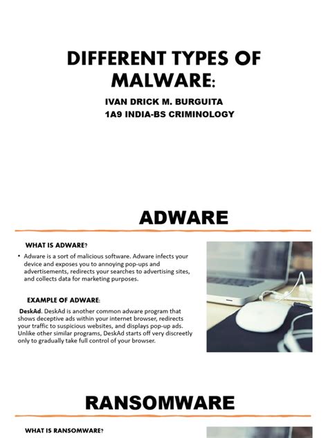 Different Types Of Malware Ivan Drick Burguita Pdf Malware