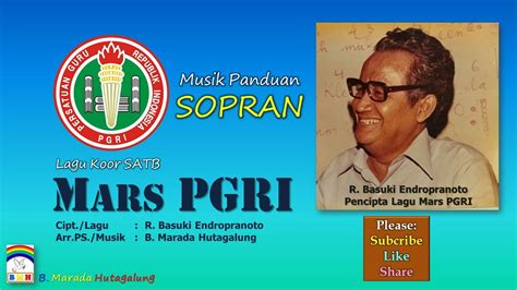 Musik Panduan Untuk SOPRAN Koor MARS PGRI SATB YouTube