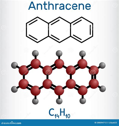 Anthracene Molecule It Is Polycyclic Aromatic Hydrocarbon Pah