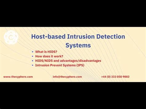Host Based Intrusion Detection System And Its Advantages Disadvantages