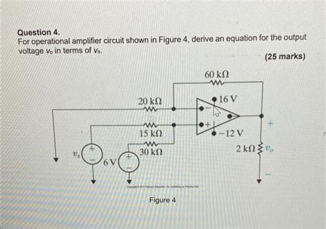 Solved Question For Operational Amplifier Circuit Shown Chegg