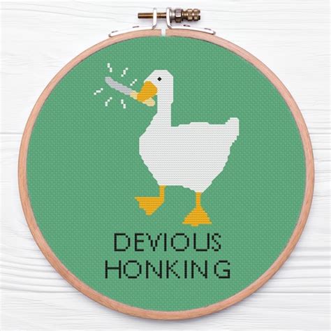 Untitled Goose Game Cross Stitch Be Goose Do Crime PATTERN Etsy