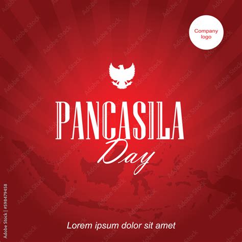 Pancasila Day With Thin Line Glowing Garuda Symbol Design Stock Vector Adobe Stock