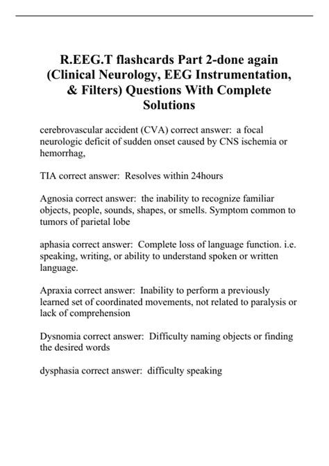 R EEG T Flashcards Part 2 Done Again Clinical Neurology EEG Instrumentation Filters