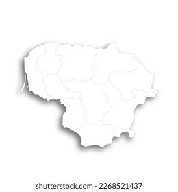 Lithuania Political Map Administrative Divisions Counties Stock Vector